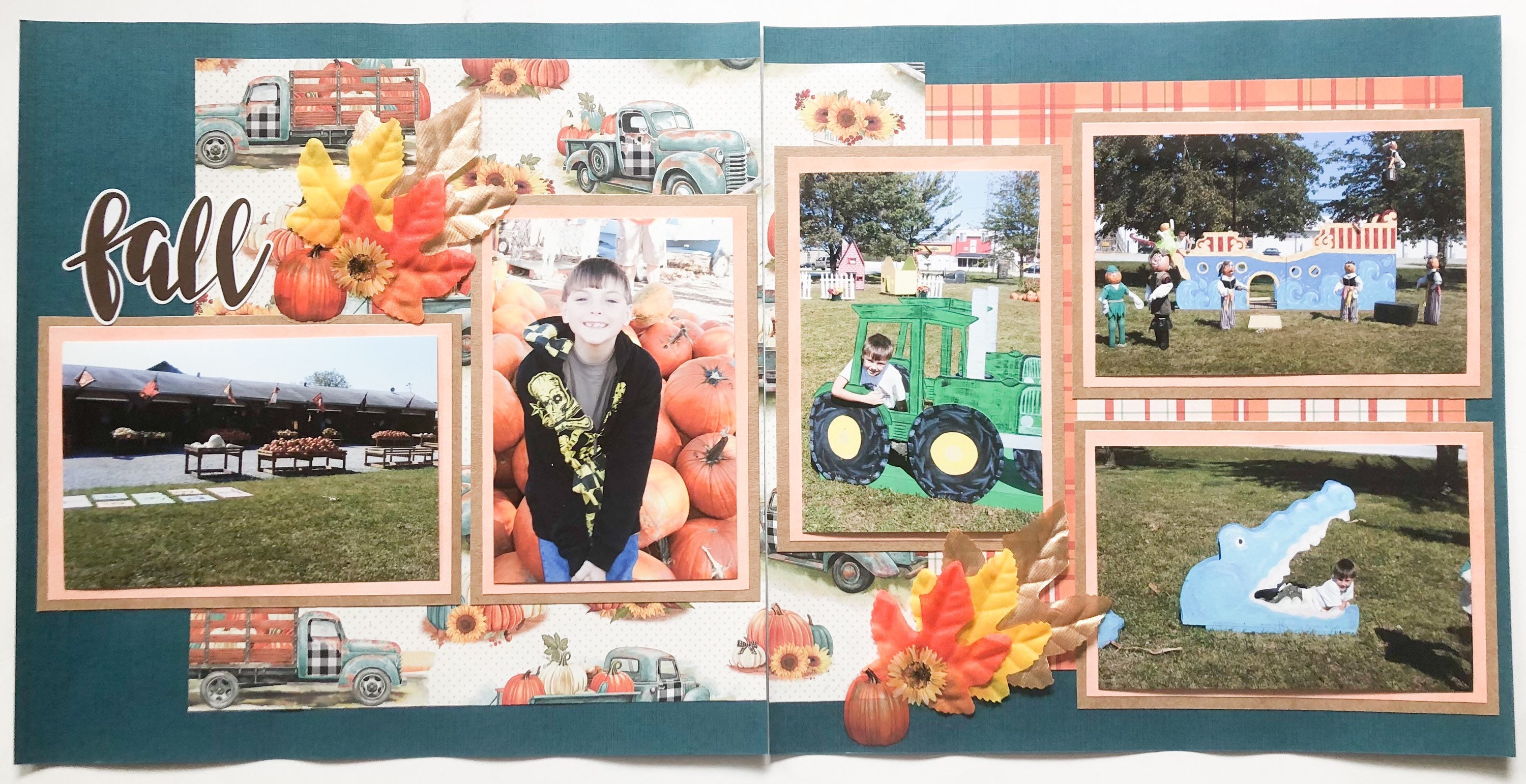 Autumn Scrapbook Layouts Fall Layouts Premade Pumpkin - Etsy