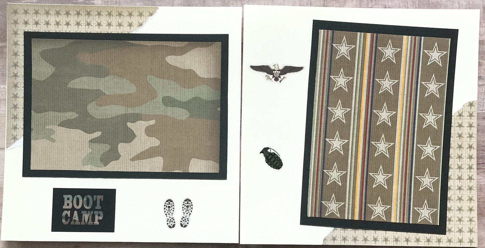 Army Scrapbook Album - Premade 8 by 8 Army Scrapbook - Military Album ...