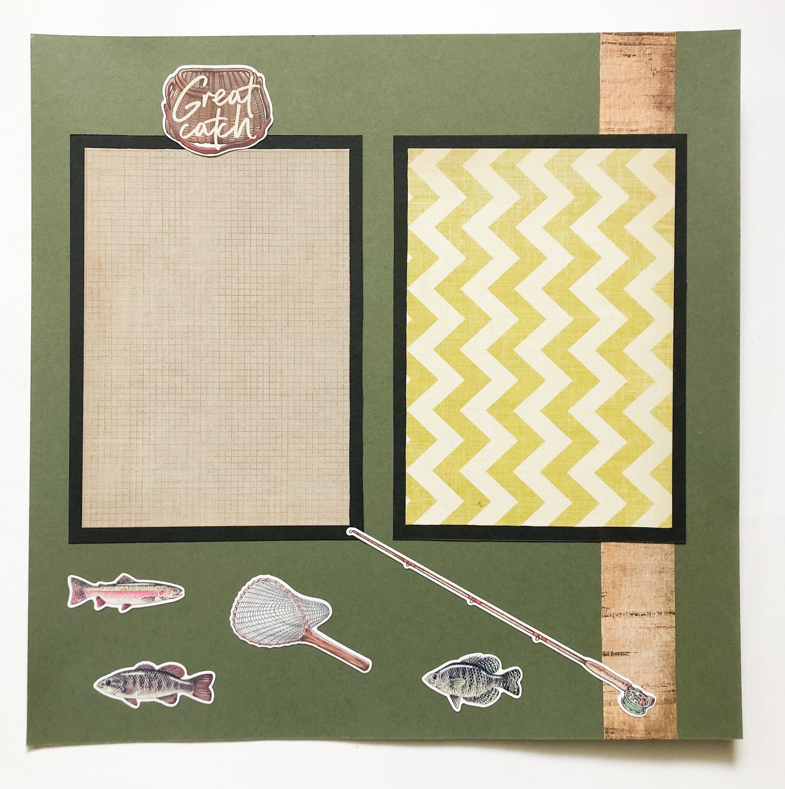 Premade Fishing Scrapbook Pages Fishing Scrapbook Layouts - Etsy