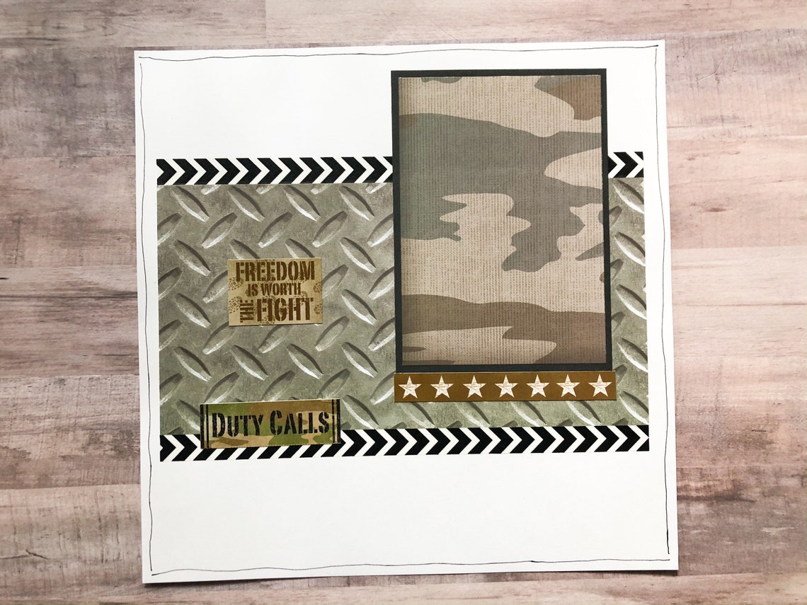 Premade Army Scrapbook Pages Army Layouts Military Pages | Etsy