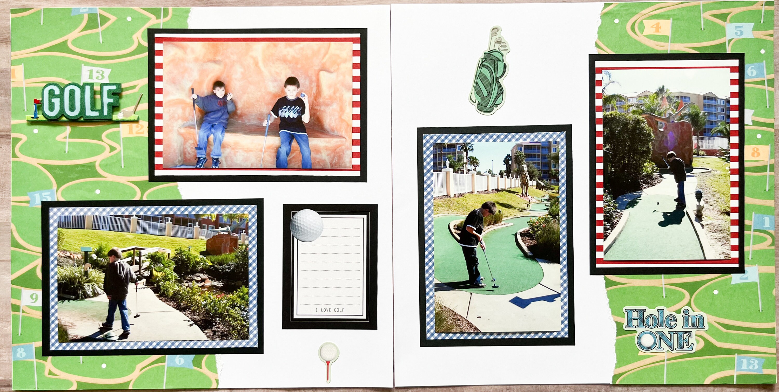 Golf Scrapbook Pages- Dad Scrapbook Layout - Premade Sports Pages - Etsy