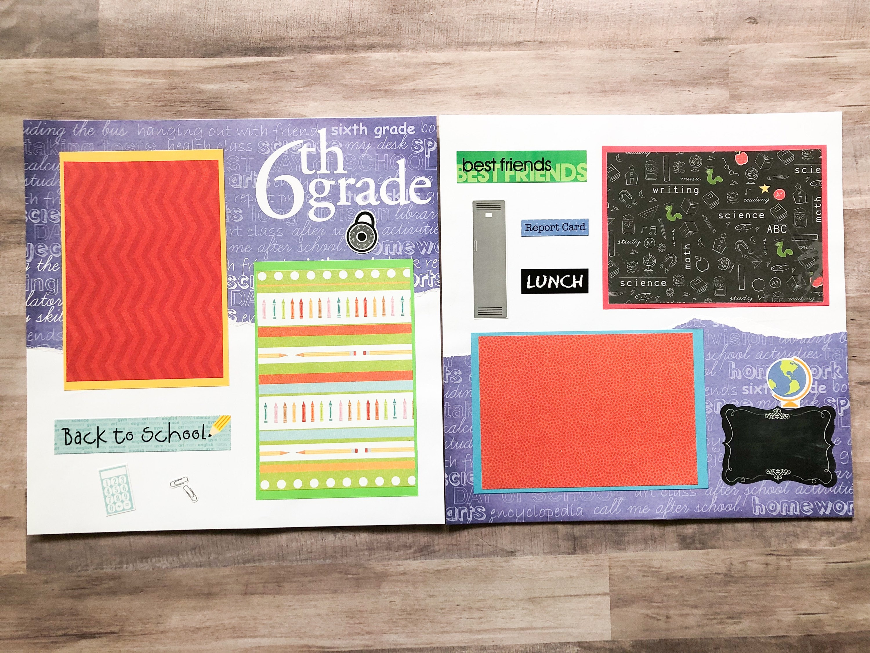 Sixth Grade Scrapbook Pages - Back to School Pages - Premade Sixth ...