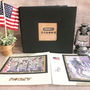 Army Scrapbook Album - Premade 8 by 8 Army Scrapbook - Military Album ...