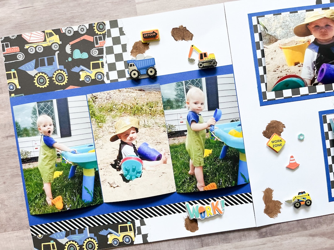 Boy Scrapbook Pages - Boy Scrapbook Layout - Construction Pages - 12 by ...