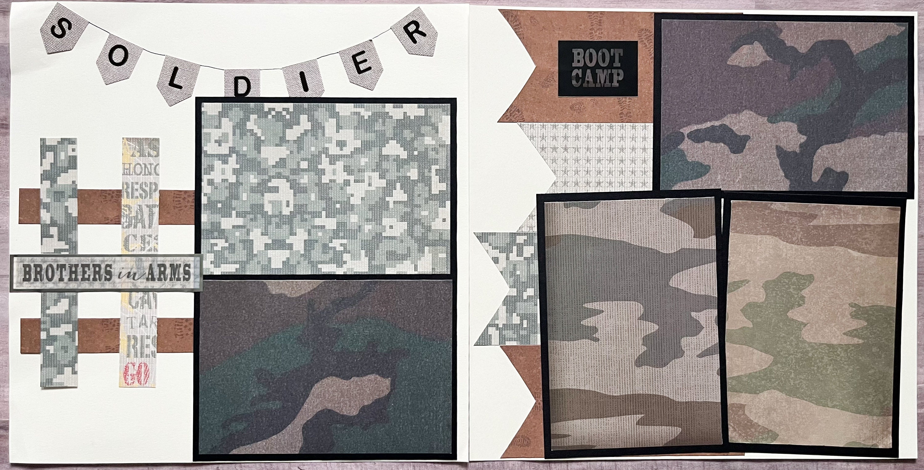 Army Scrapbook Pages - Premade Army Layout - Military Pages - Premade ...