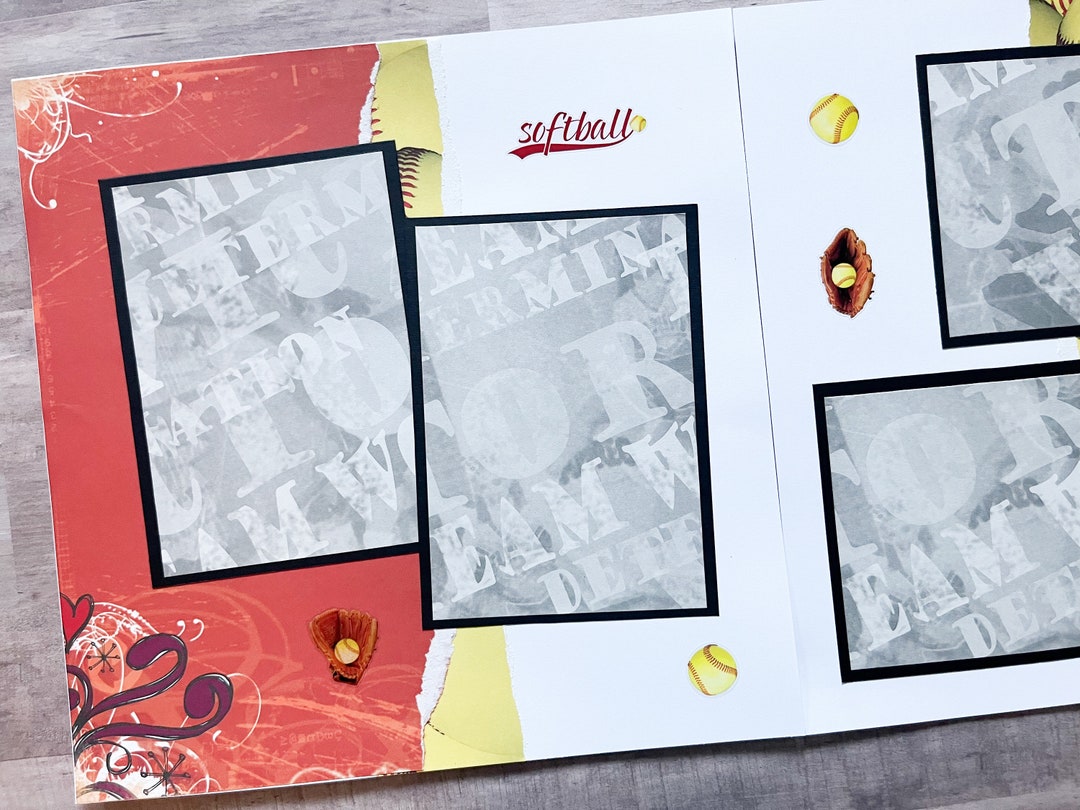 Softball Scrapbook Pages - Softball Pages - Premade Softball Layouts ...