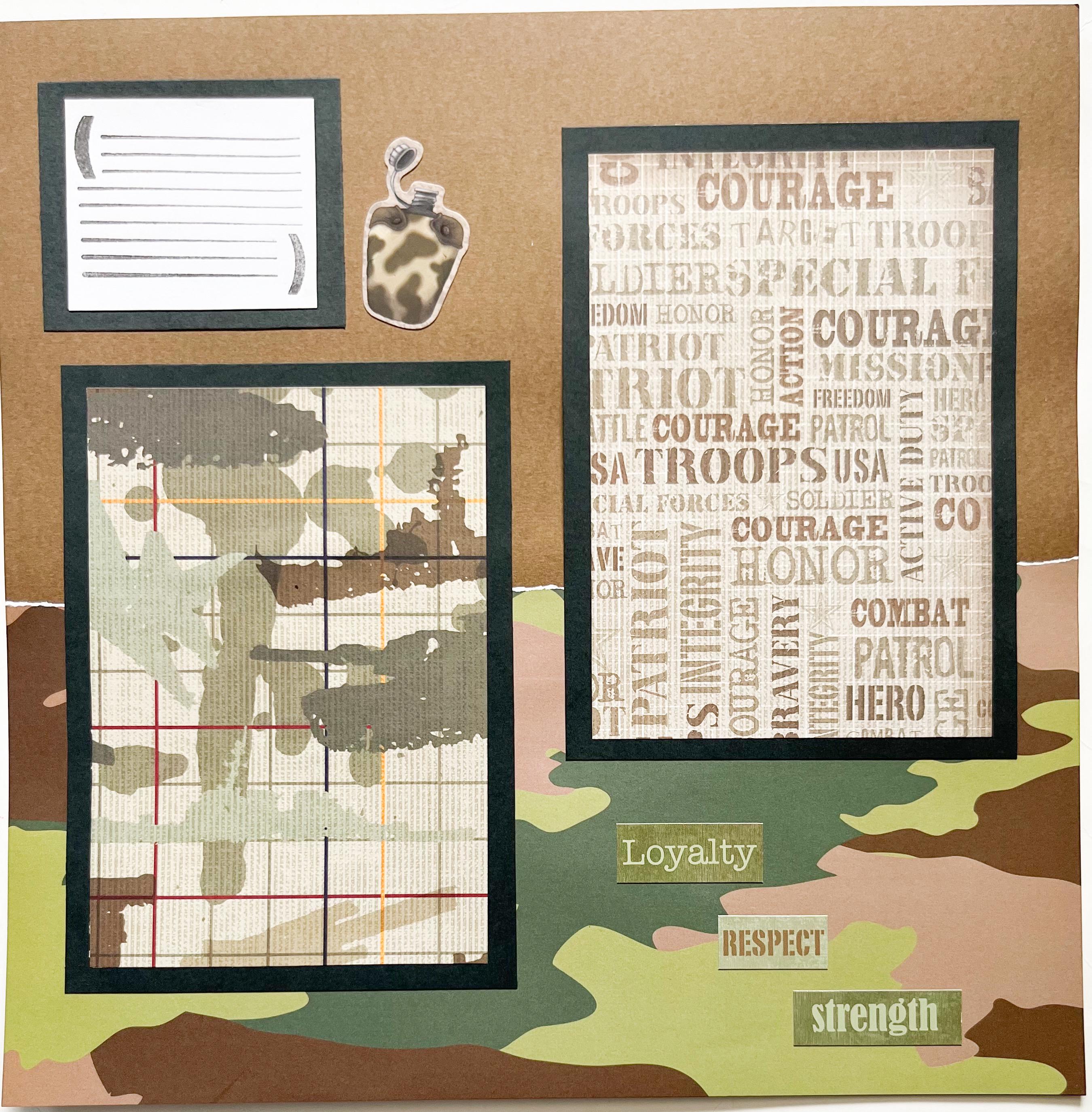 Army Scrapbook Pages - Premade Army Layout - Military Pages - Etsy