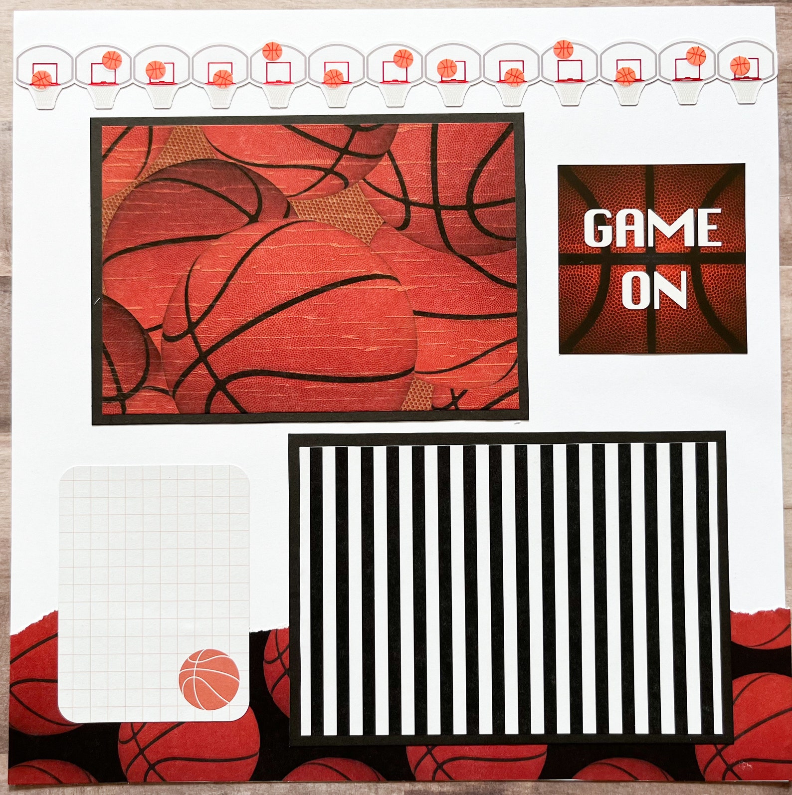 12 by 12 Premade Basketball Layouts - Basketball Scrapbook Pages ...