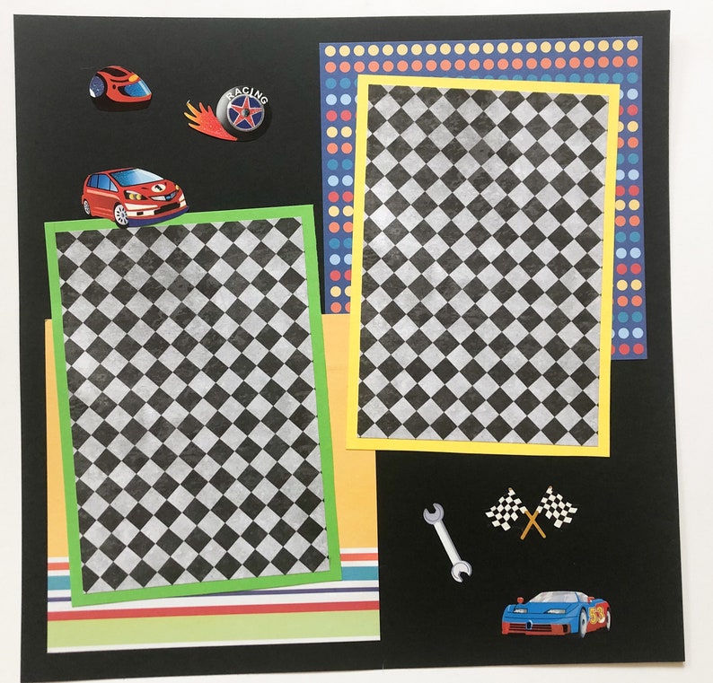Race Car Scrapbook Layout Boy Scrapbook Pages Cars and Boy | Etsy