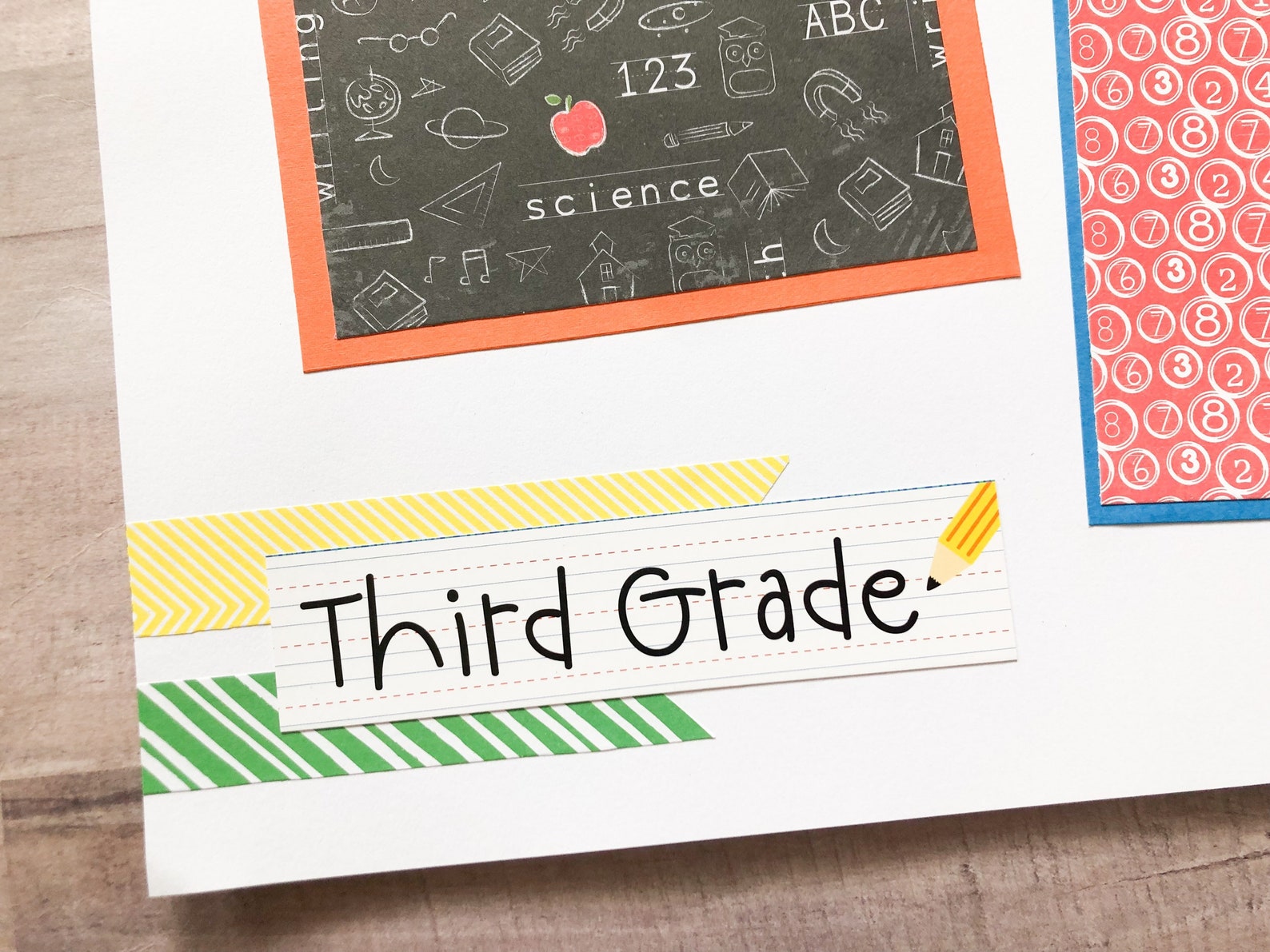 Third Grade Scrapbook Pages - Back to School Layout - Premade Third ...