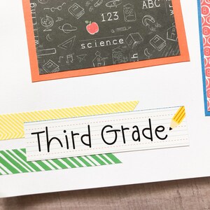 Third Grade Scrapbook Pages - Back to School Layout - Premade Third ...