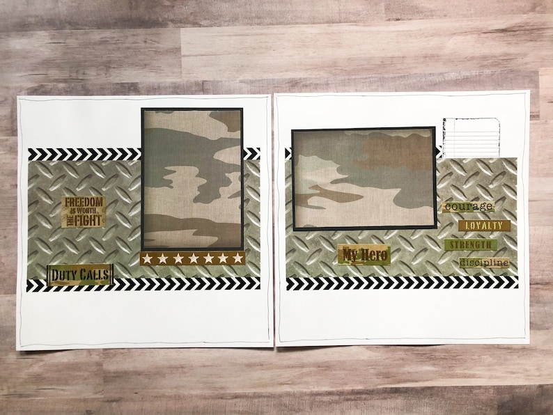Premade Army Scrapbook Pages - Army Layouts - Military Pages - Etsy