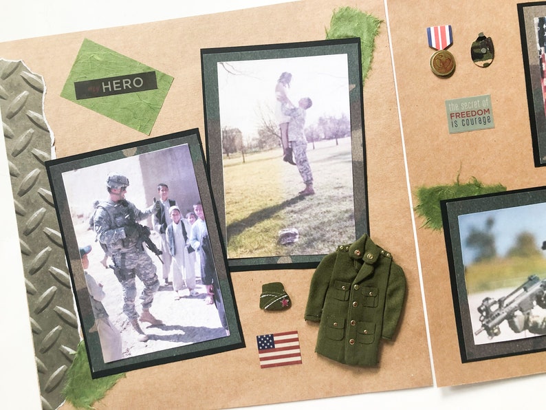 Army Scrapbook Pages Premade Army Layout Military Pages - Etsy