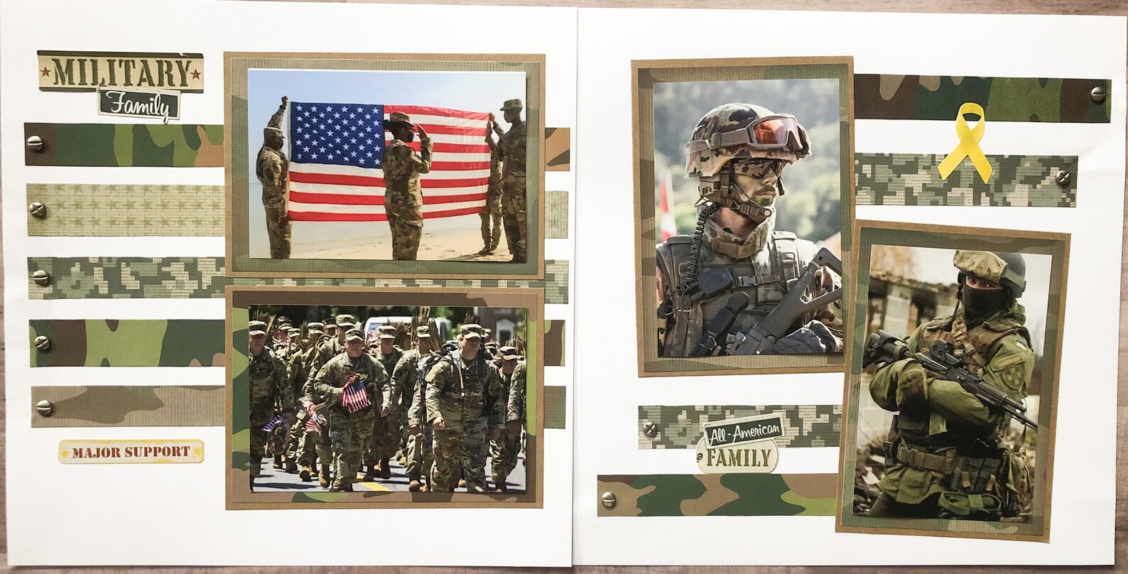 Army Scrapbook Pages - Premade Army Layout - Military Pages - 12 by 12 ...
