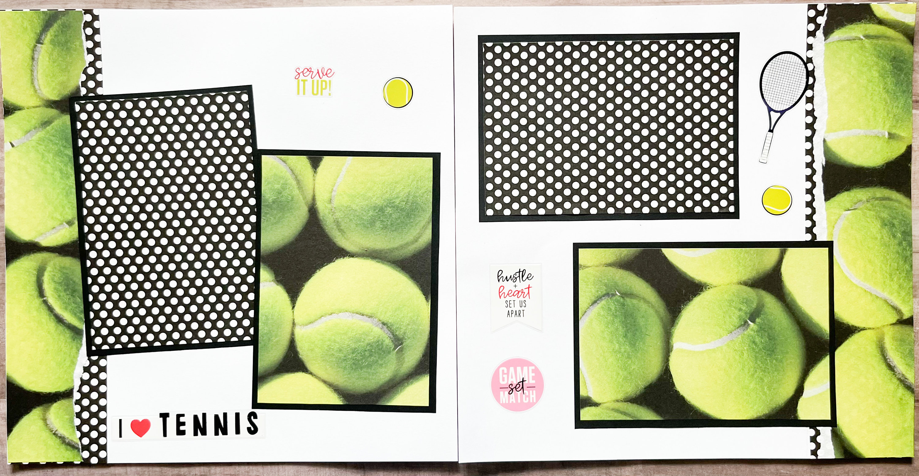 Tennis Scrapbook Layouts - Tennis Scrapbook Layout - Premade Sports ...