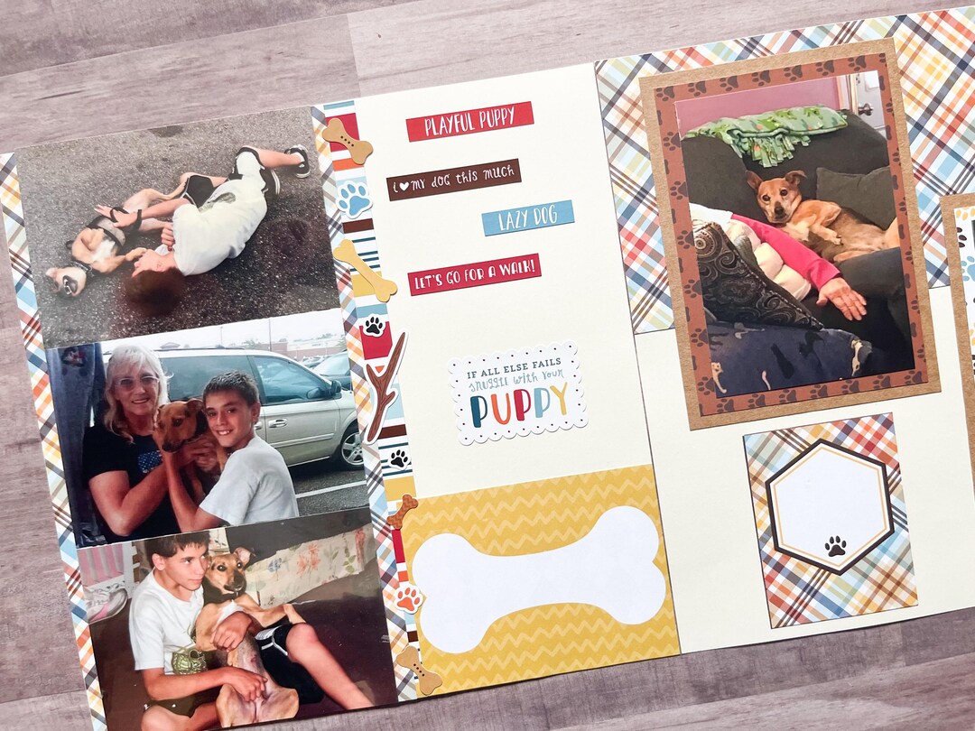 Dog Pages - Premade Dog Scrapbook Pages - Puppy Scrapbook Pages ...