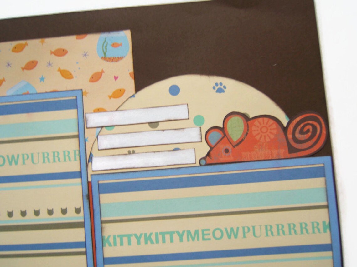 Cat Scrapbook Pages - Premade Cat Scrapbook Pages - Kitten Scrapbook ...