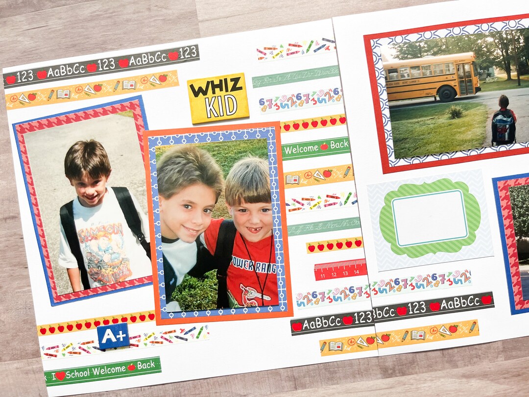 First Day of School Pages - Back to School Layouts - School Scrapbook ...