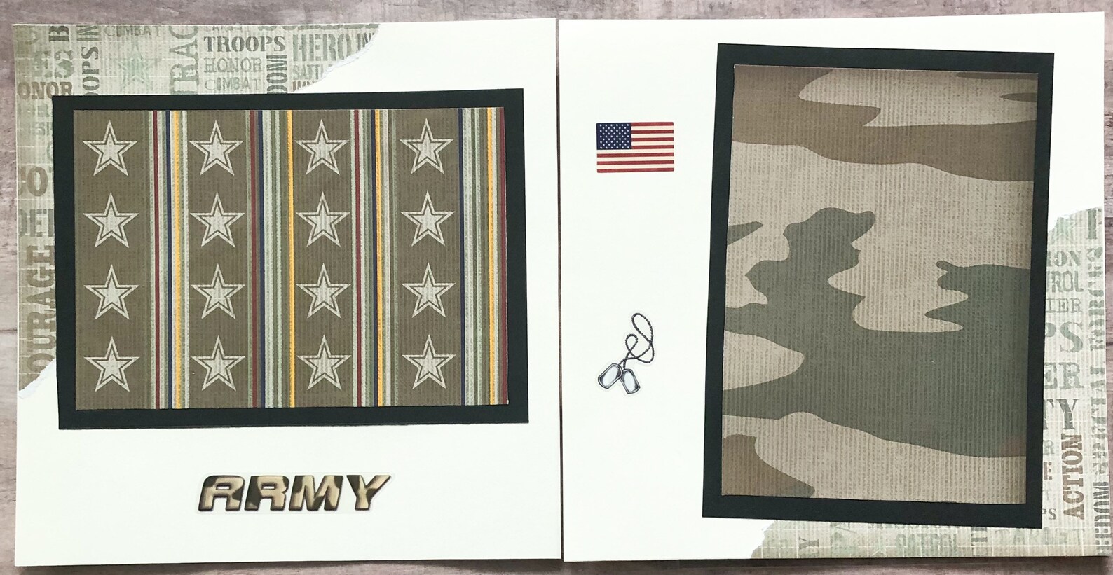 Army Scrapbook Album - Premade 8 by 8 Army Scrapbook - Military Album ...