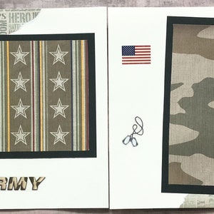 Army Scrapbook Album - Premade 8 by 8 Army Scrapbook - Military Album ...