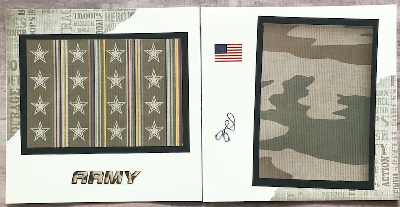 Army Scrapbook Album - Premade 8 by 8 Army Scrapbook - Military Album ...