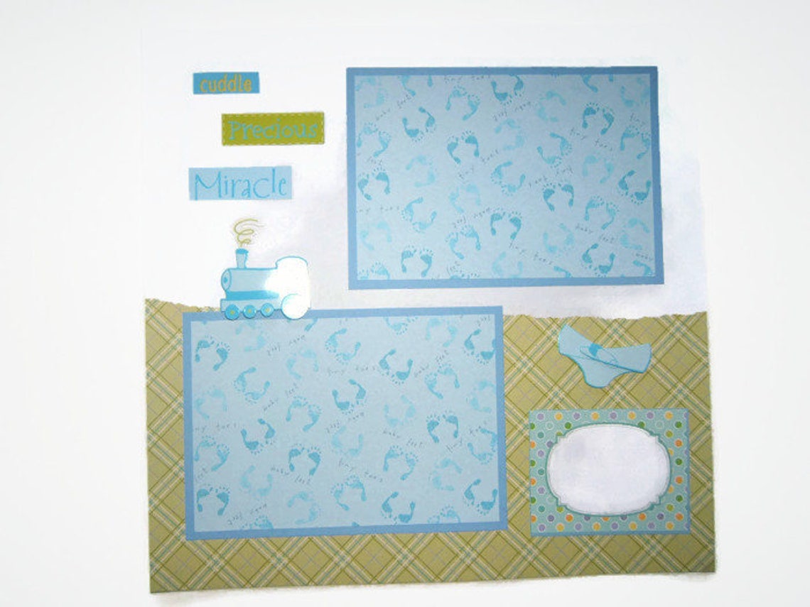 Baby Boy Scrapbook Layout Baby Boy Scrapbook Pages Baby - Etsy