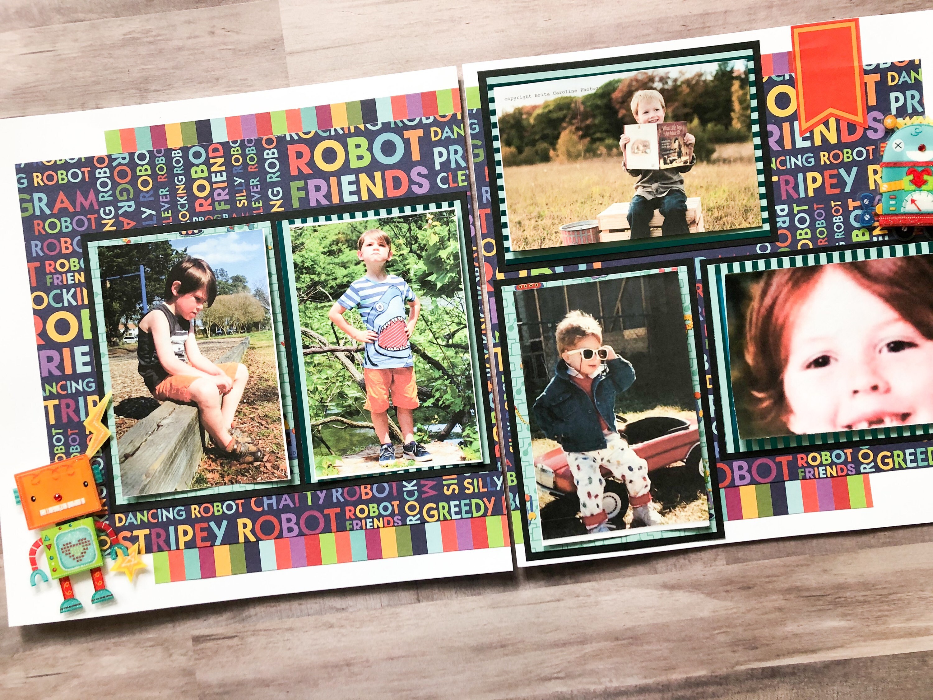 Robot Pages Robot Scrapbook Layout Boy Scrapbook Pages Halloween ...