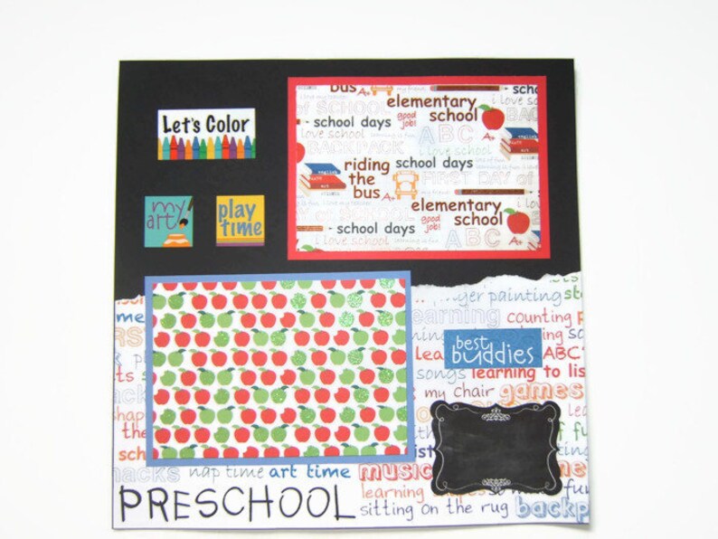Back to School Pages Preschool Scrapbook Pages Premade Preschool ...