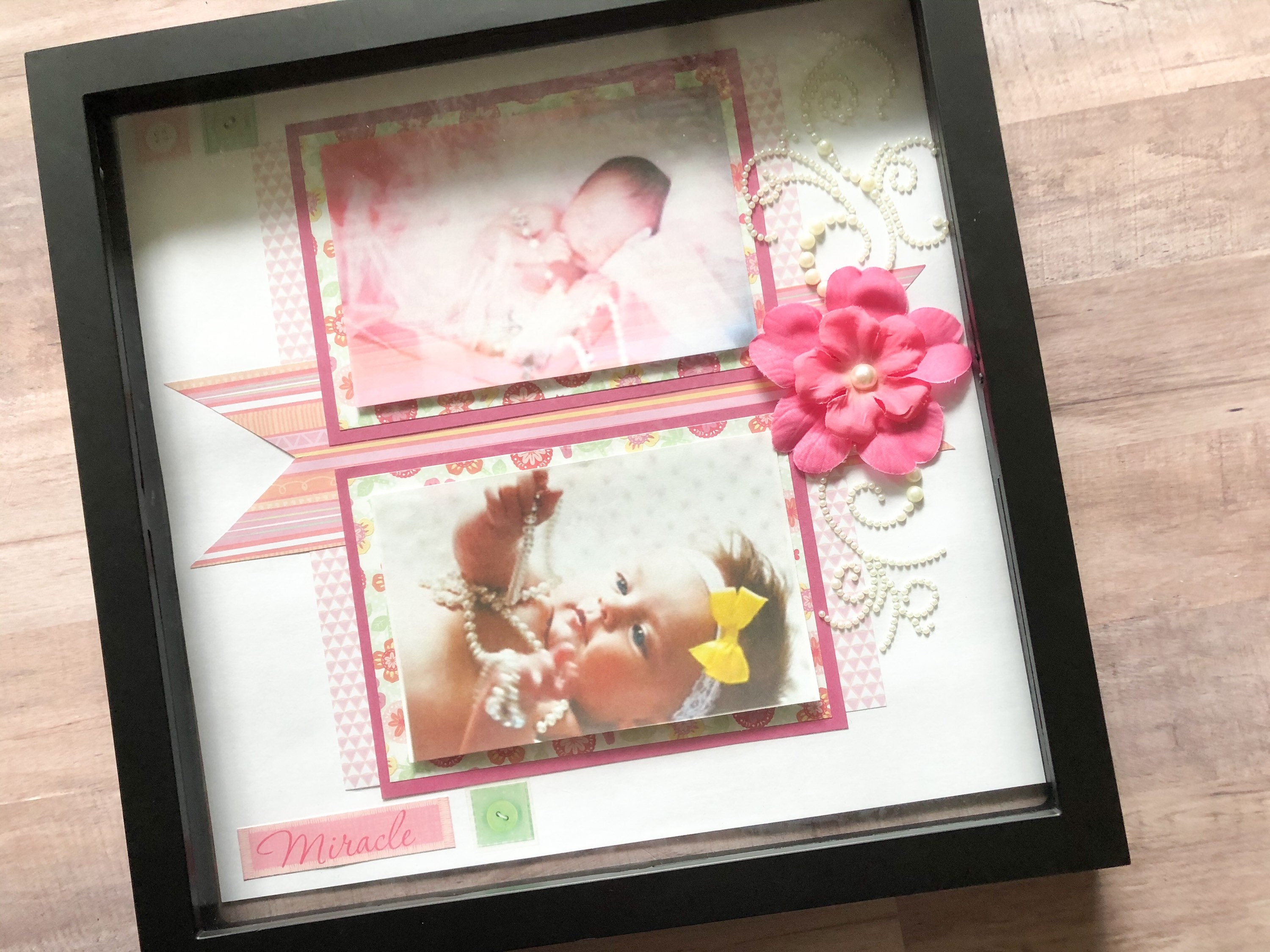 Baby Girl Shadow Box Layout Baby Girl Gift 12 by 12 Baby - Etsy