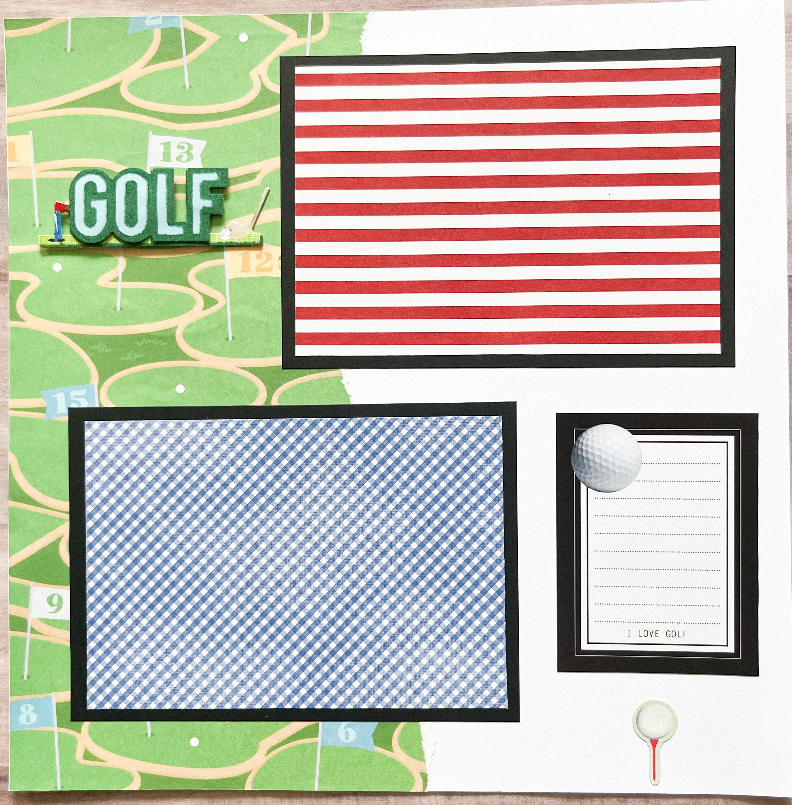 Golf Scrapbook Pages- Dad Scrapbook Layout - Premade Sports Pages - Etsy
