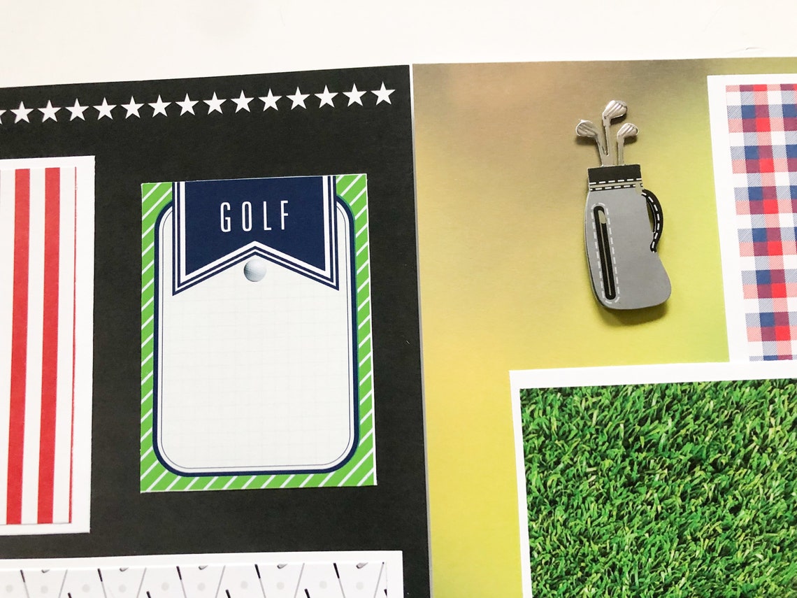 Golf Scrapbook Pages Dad Scrapbook Layout Premade Sports | Etsy