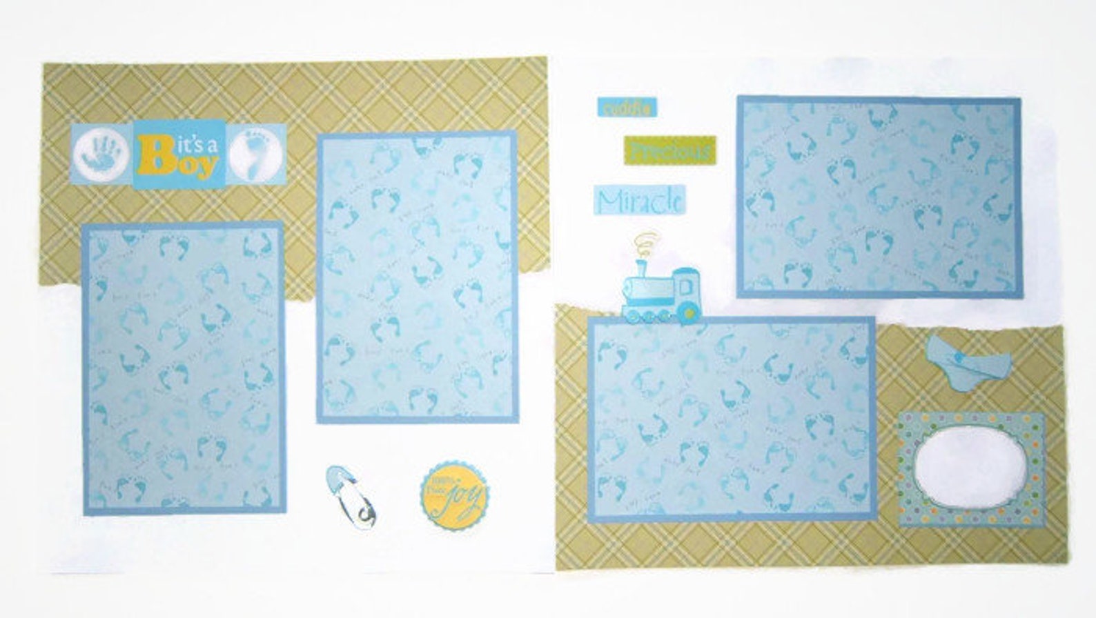 Baby Boy Scrapbook Layout Baby Boy Scrapbook Pages Baby - Etsy