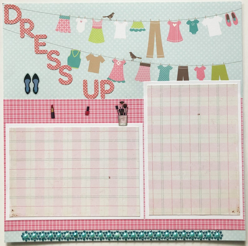 Premade Dress up Scrapbook Layout - Girl Scrapbook Layouts - Girl Dress ...