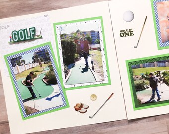 Golf Scrapbook Pages Dad Scrapbook Layout Premade Sports | Etsy
