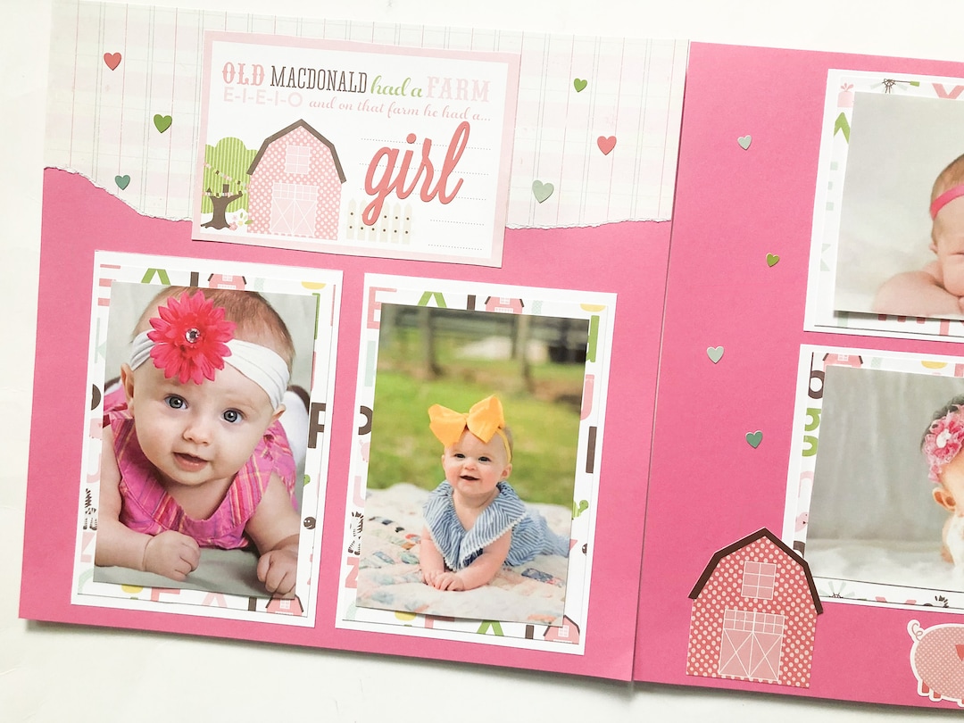 Premade Baby Girl Scrapbook Layout Baby Girl Scrapbook Layouts Baby ...