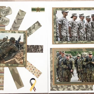 Army Scrapbook Pages - Premade Army Layout - Military Pages - 12 by 12 ...