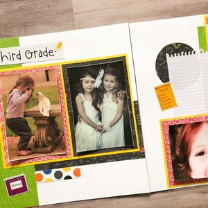 Third Grade Scrapbook Pages Back to School Layout Premade Third Grade ...