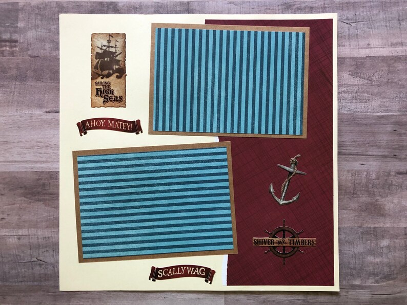 Pirate Scrapbook Pages - Premade Pirate Layouts - Halloween Layouts - Etsy