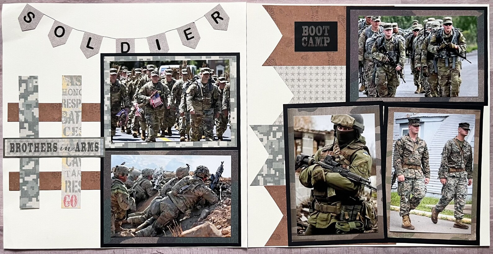 Army Scrapbook Pages - Premade Army Layout - Military Pages - Premade ...