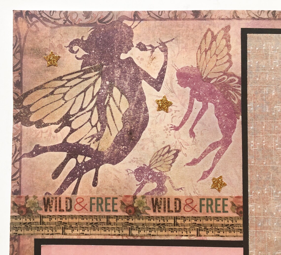 Fairy Girl Scrapbook Layout - Girl Scrapbook Pages - Fairy Pages - 12 ...