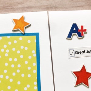 First Grade Scrapbook Pages - Back to School Layout - Premade First ...