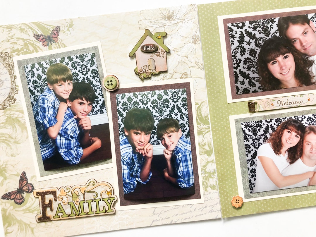 12 by 12 Family Scrapbook Layouts - Premade Family Scrapbook Pages ...