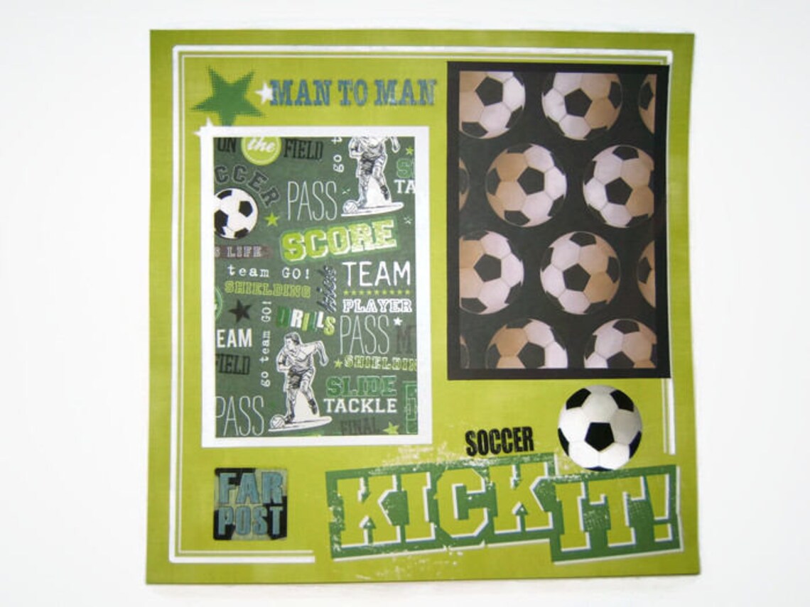 Soccer Pages Soccer Scrapbook Pages Premade Soccer Layouts | Etsy
