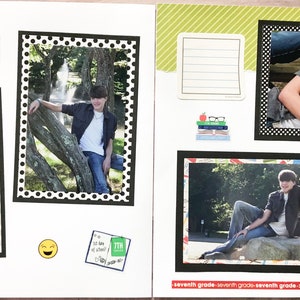 Seventh Grade Scrapbook Pages - Back to School Layout - Premade Seventh ...
