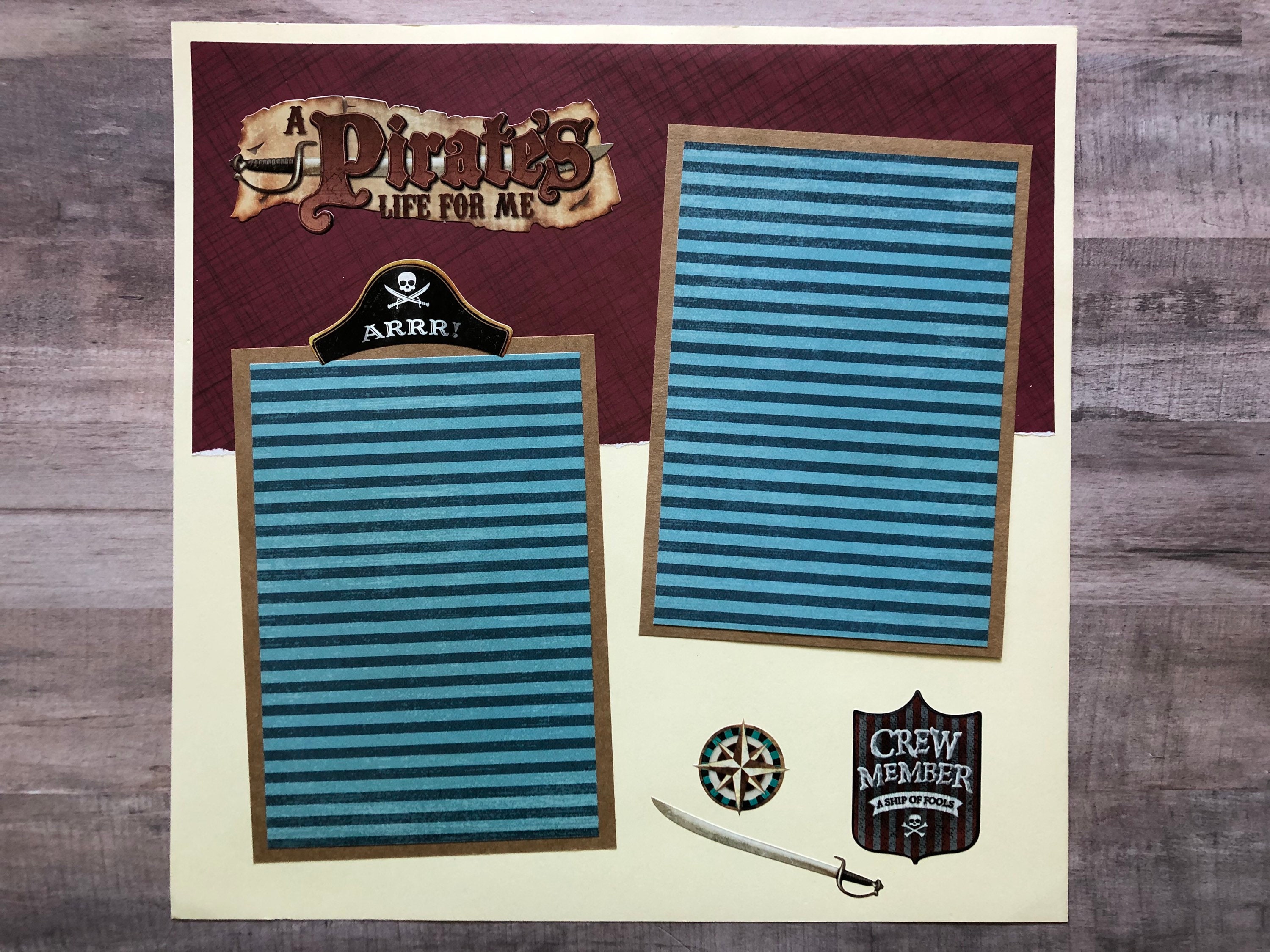 Pirate Scrapbook Pages - Premade Pirate Layouts - Halloween Layouts - Etsy
