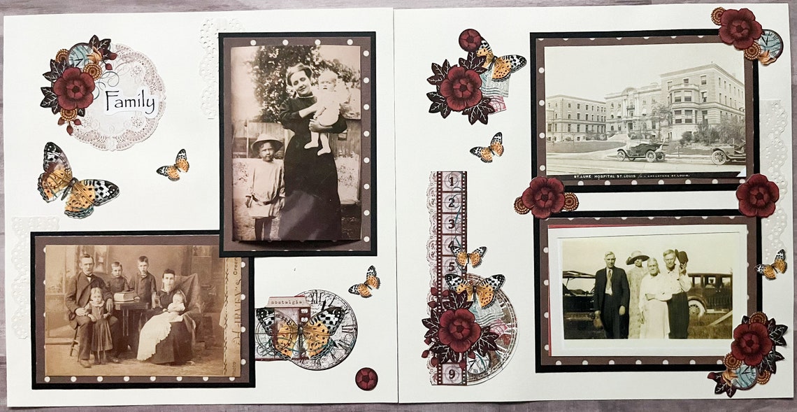 12 by 12 Family Scrapbook Layouts - Premade Family Scrapbook Pages ...