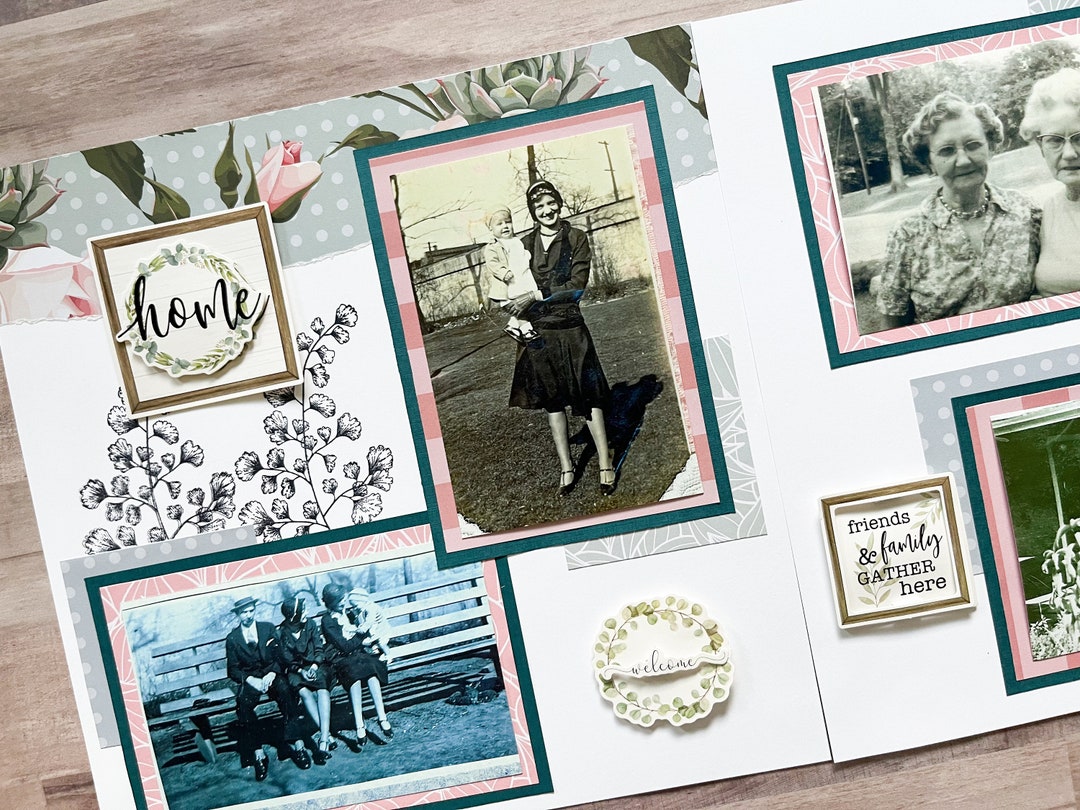 12 by 12 Family Scrapbook Layouts - Premade Family Scrapbook Pages ...