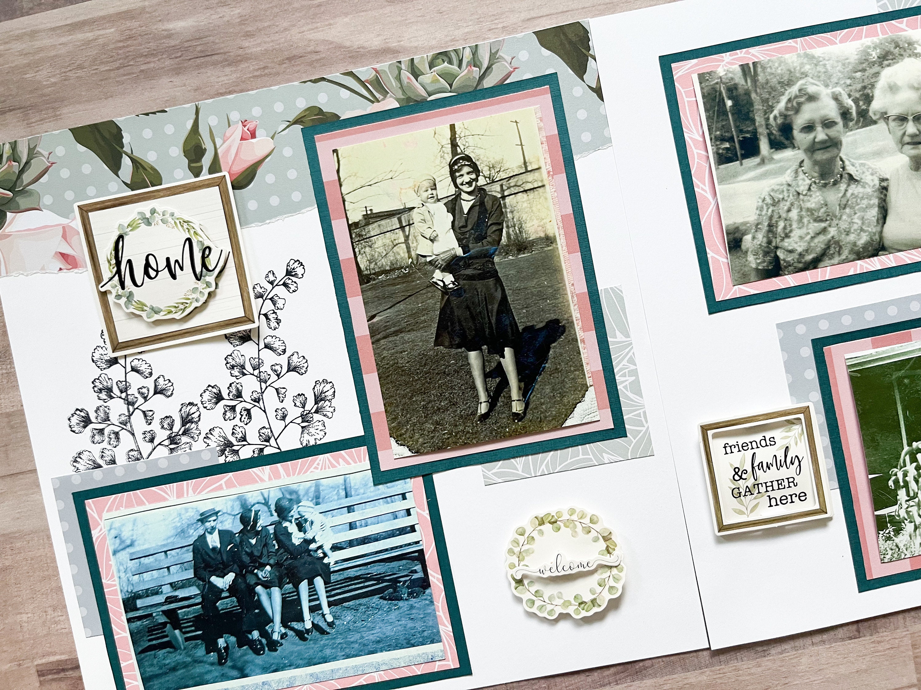 12 by 12 Family Scrapbook Layouts - Premade Family Scrapbook Pages ...