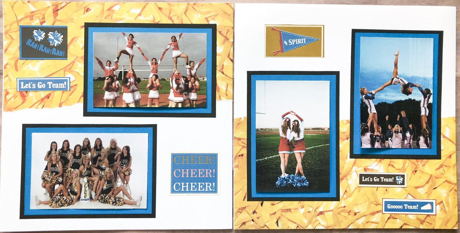 Cheer Scrapbook Layout Premade Cheerleading Layouts 12 by 12 Premade ...