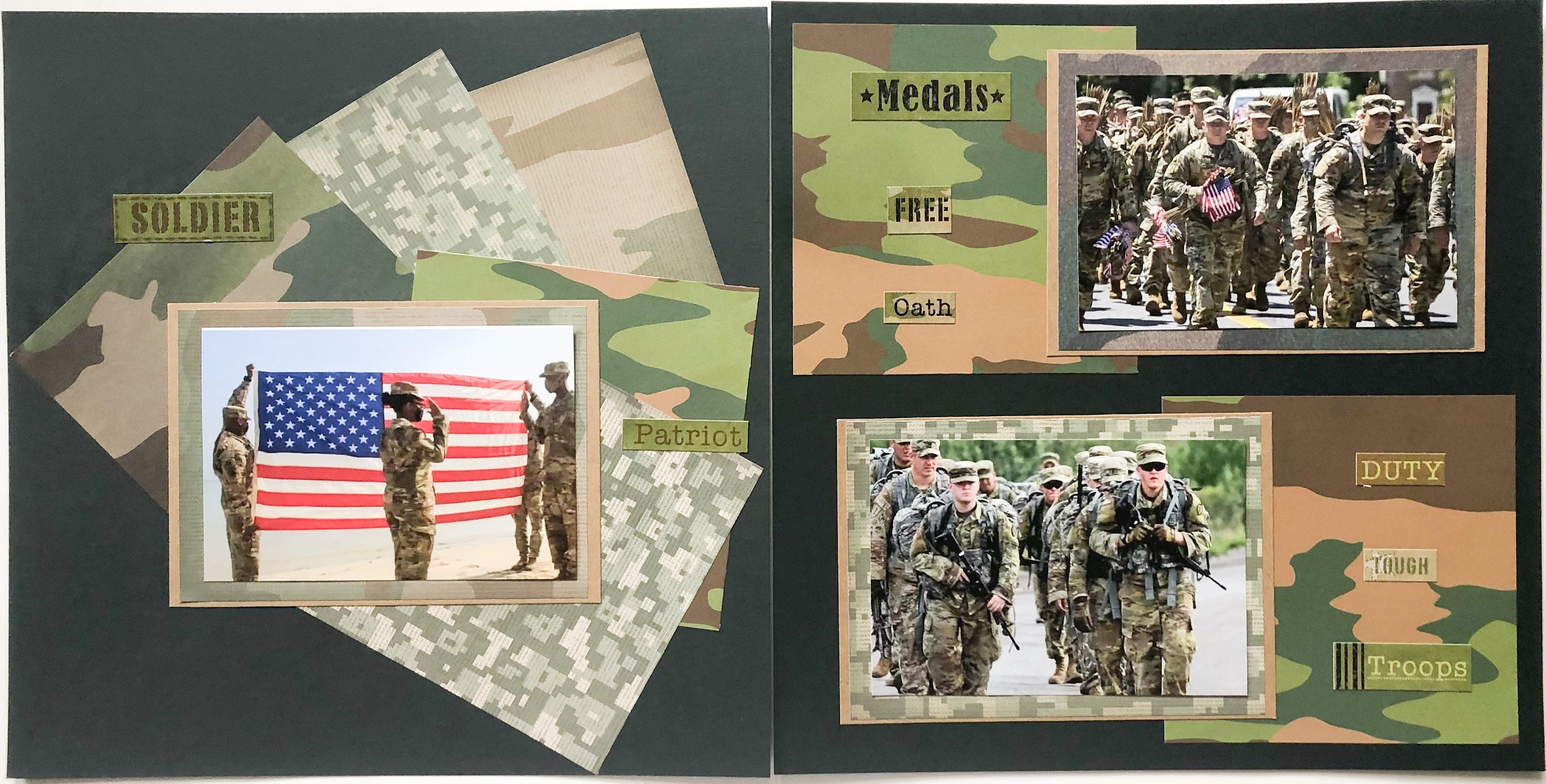 Army Scrapbook Pages Premade Army Layout Military Pages - Etsy